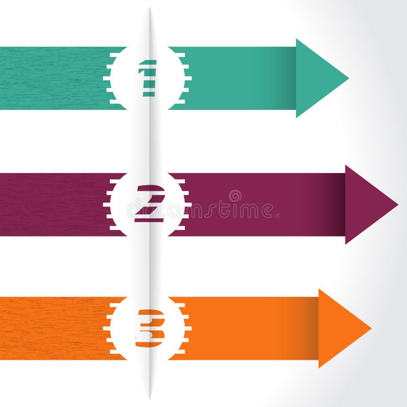 Infographics with Arrows and Striped Numbers Stock Vector ...