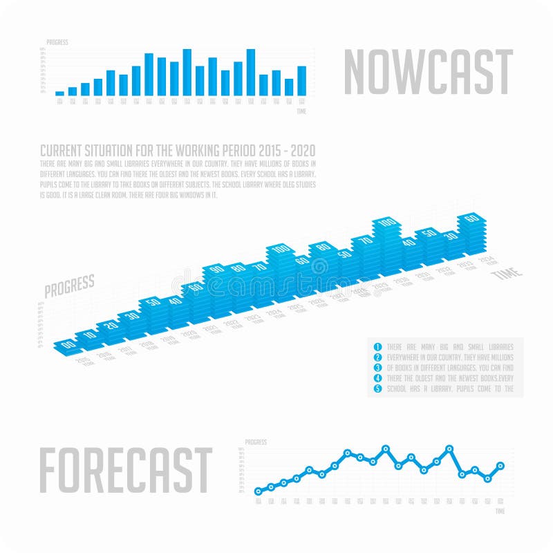 Infographics Blue Graph with Text. Stock Vector - Illustration of info ...