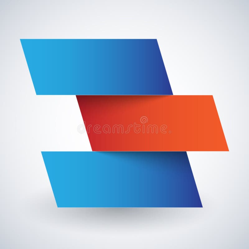 Infographics Blue and Red Paper Rectangle Banners Stock Vector ...