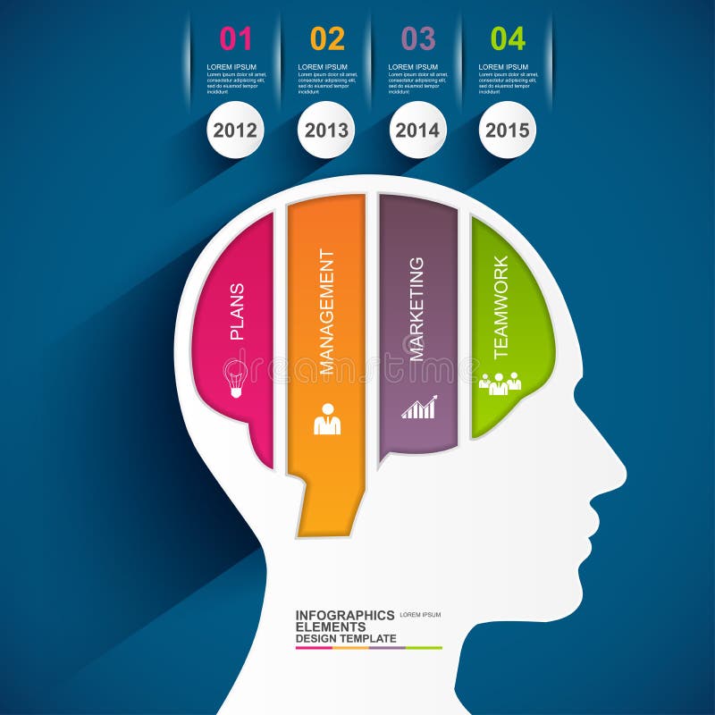 Infographics Brain Vector Design Template Stock Vector - Illustration ...