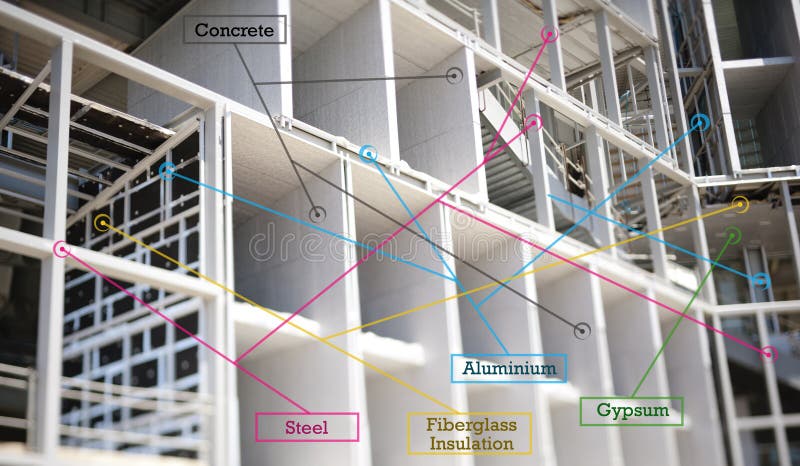 Infographics of Building Materils Stock Image - Image of draft ...
