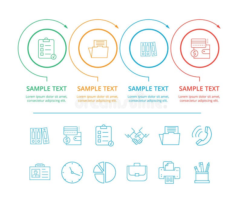 Infographics Bunt, Ikonen-Vektor-Illustration Vektor Abbildung ...