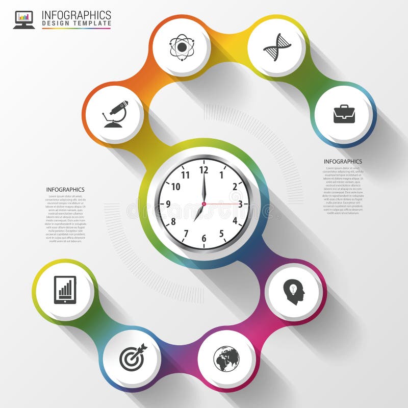 Infographics. Business Clock. Modern Design Template. Vector ...