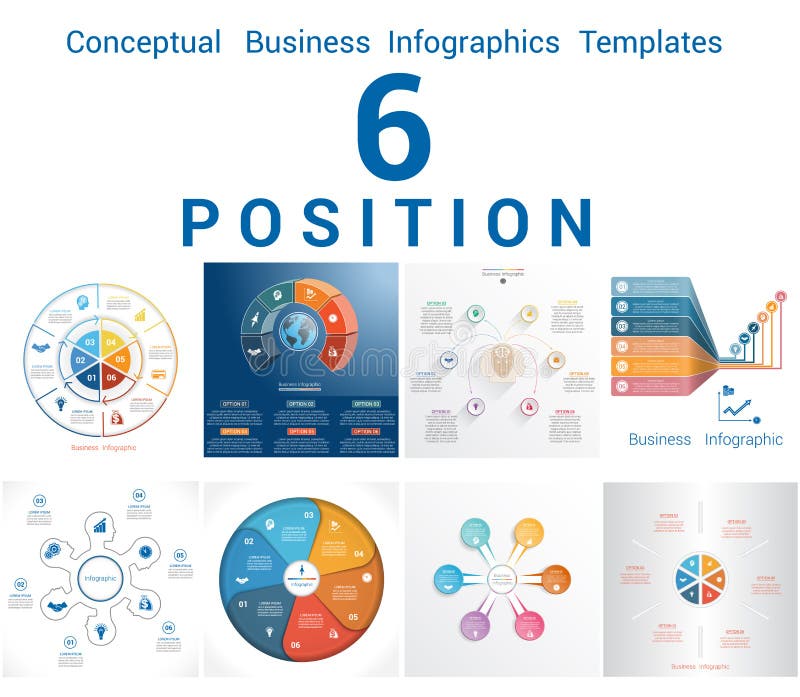 Infographics Business Conceptual Cyclic Processes Six Positions Stock ...