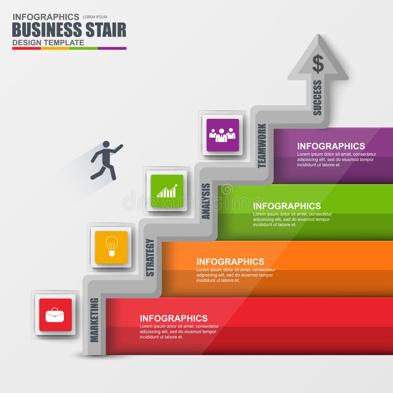 Infographics Business Stair Step Success Vector Stock Vector ...