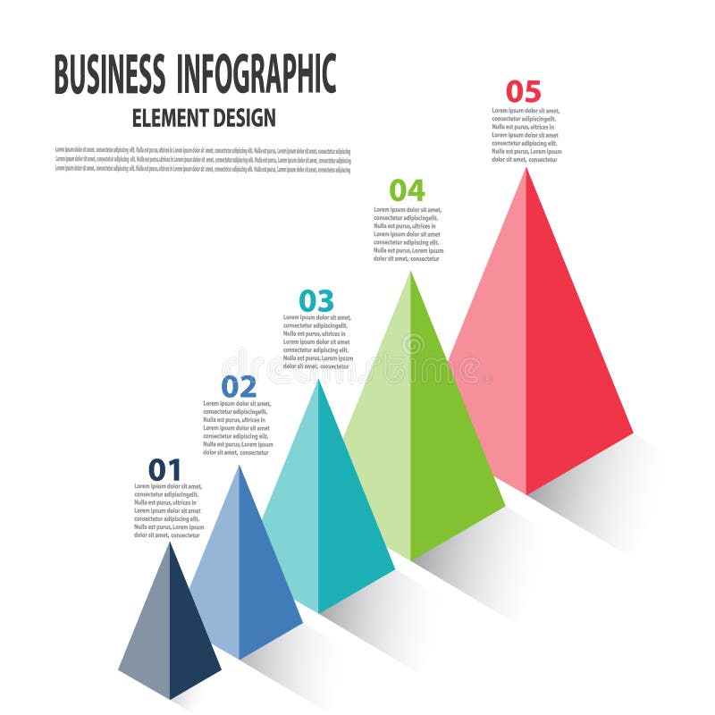Infographics Business Template with Triangular 5 Steps Stock Vector ...