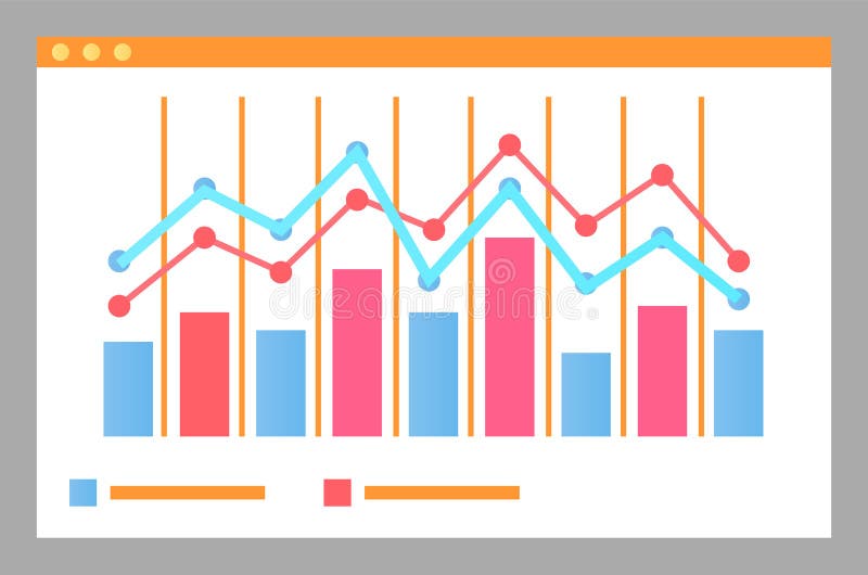 Infographics and Charts on Paper, Falling Rising Stock Vector ...