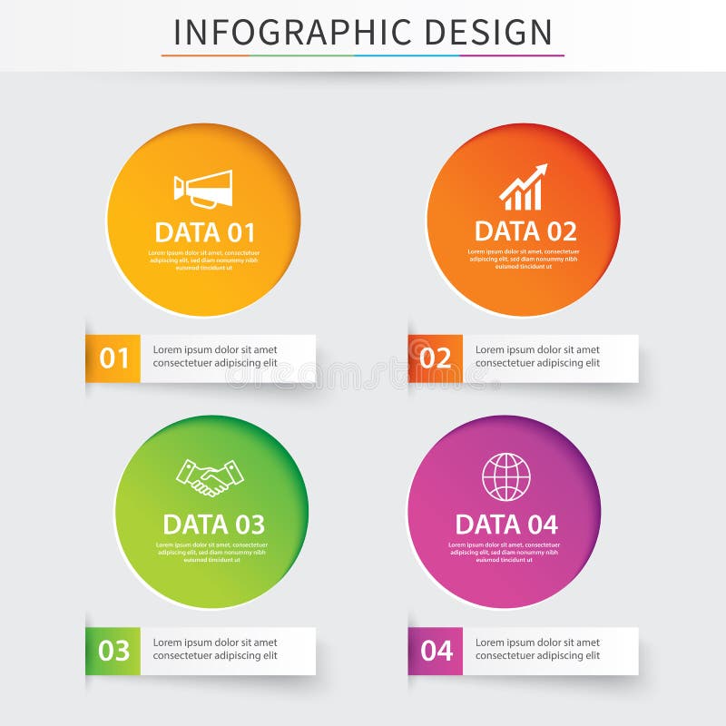 Infographics Circle Paper with 5 Data Template. Vector Illustration ...