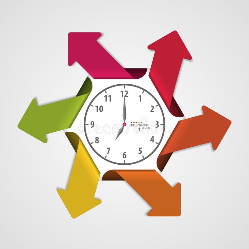 Infographics Clock with Arrows. Vector Illustration Stock Vector ...