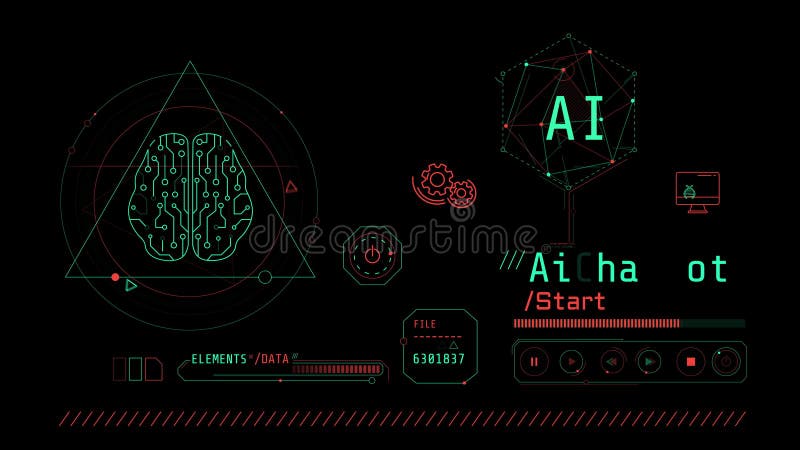 Infographics of Cognitive Computing and AI Chatbot on Alpha Channel ...