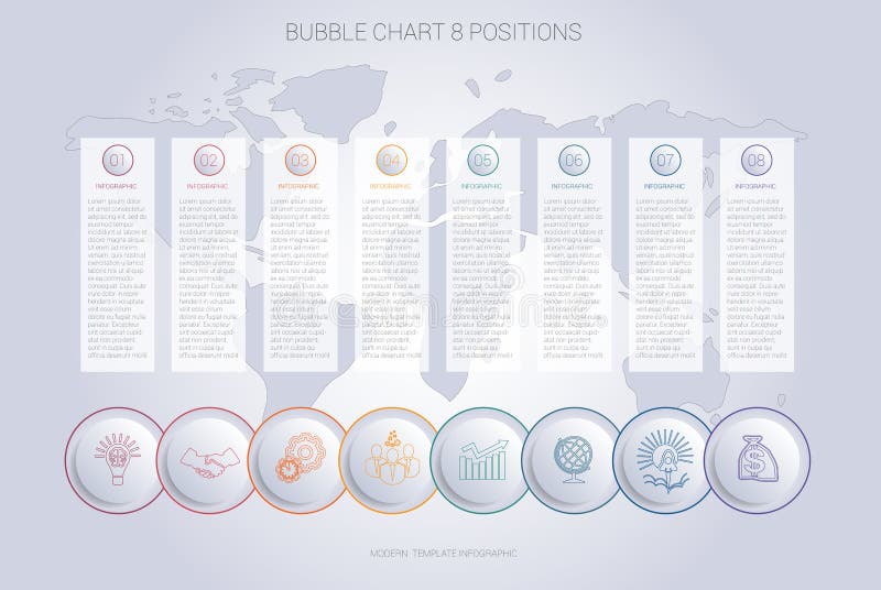 Infographics Color Bubble Chart Template for 3 4 5 6 7 8 9 10 Positions ...