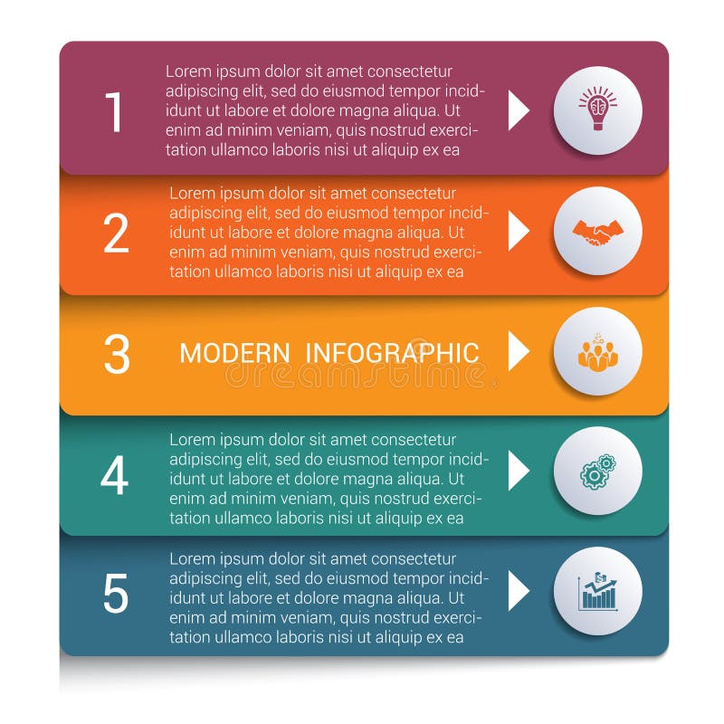 Infographics from Color Strips. Modern Infographics 5 Options for ...