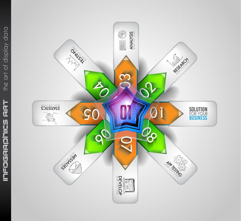 Infographics Complex Layout with Option Buttons and Hand Drawn Sketch ...