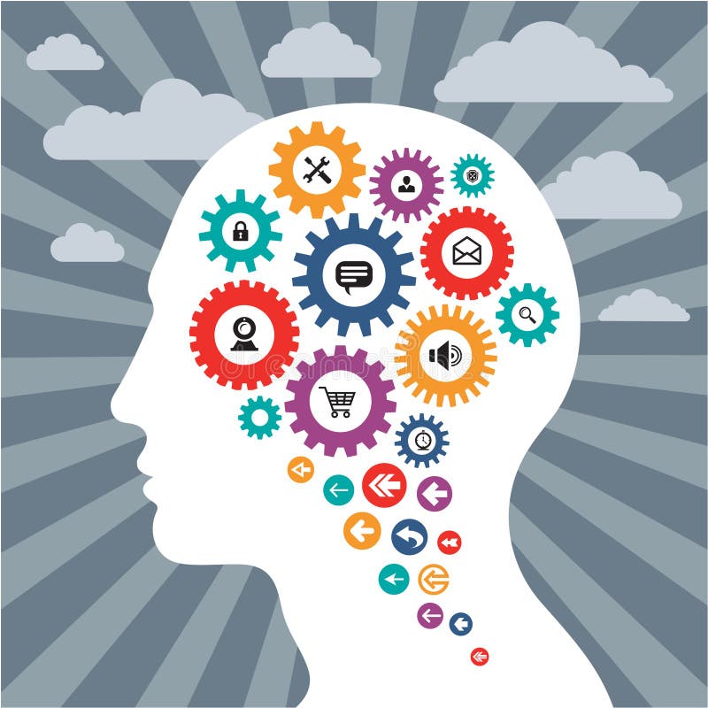 Infographics Concept with a Human Head Stock Vector - Illustration of ...