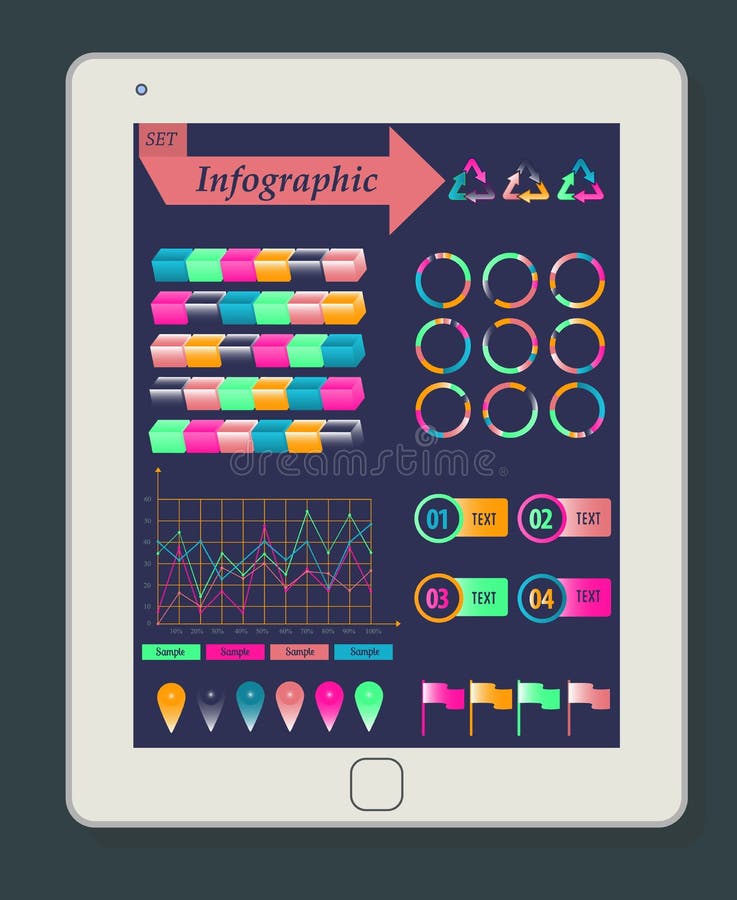 Infographics Concept on a White Tablet PC. Stock Vector - Illustration ...