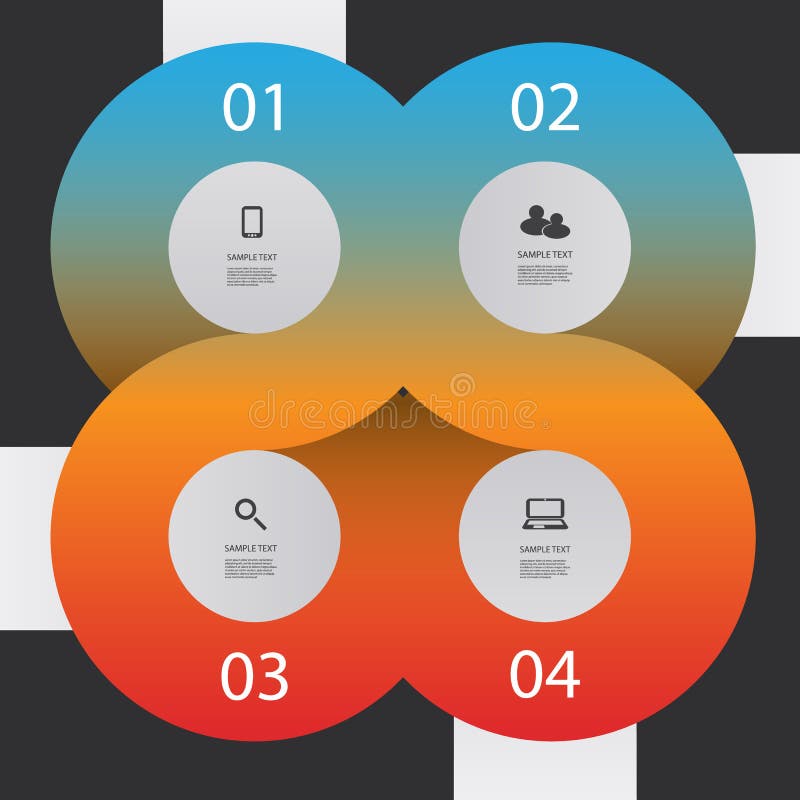 Infographics Cover Template - Round Banner Design with Icons Stock ...