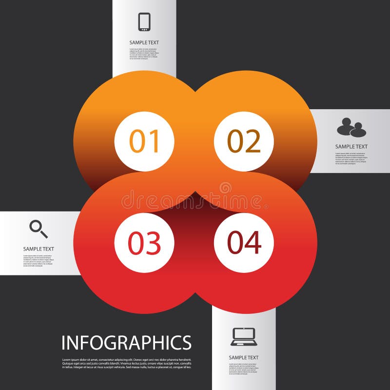 Infographics Cover Template - Round Banner Design with Icons Stock ...