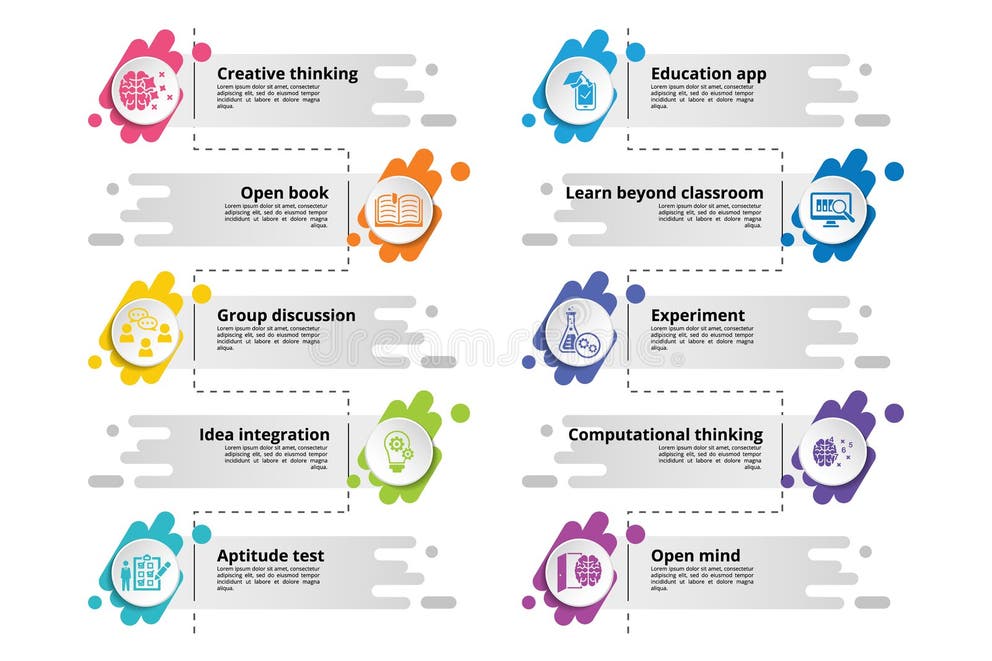 Infographics with Creative Learning Theme Icons, 10 Steps. Such As ...