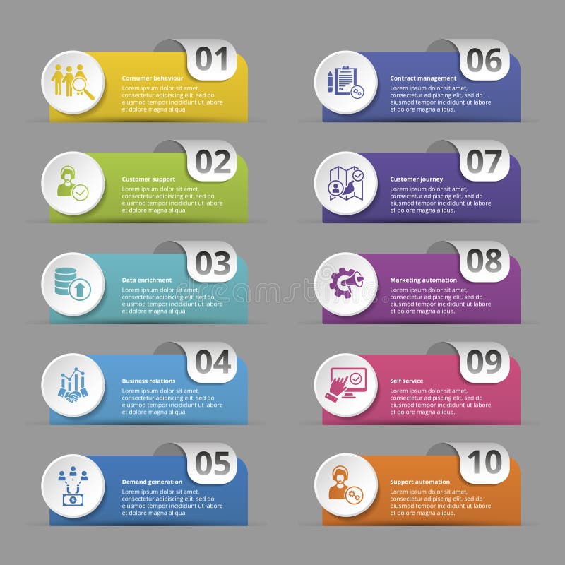 Infographics with Customer Relationship Theme Icons, 10 Steps. Such As ...