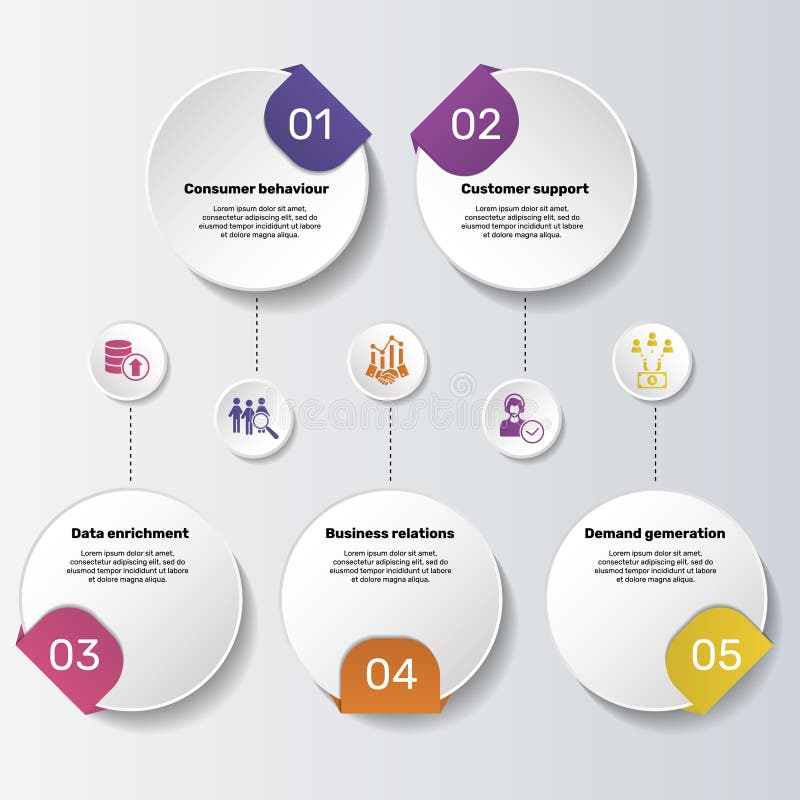 Infographics with Customer Relationship Theme Icons, 10 Steps. Such As ...