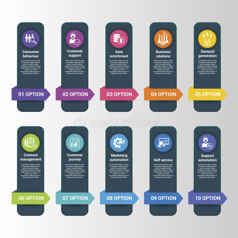 Infographics with Customer Relationship Theme Icons, 10 Steps. Such As ...