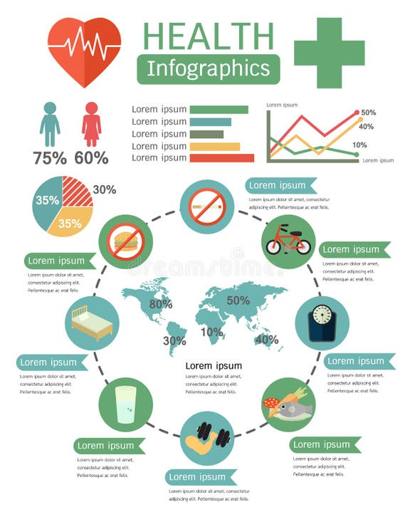 Infographics de la salud stock de ilustración. Ilustración de plano ...