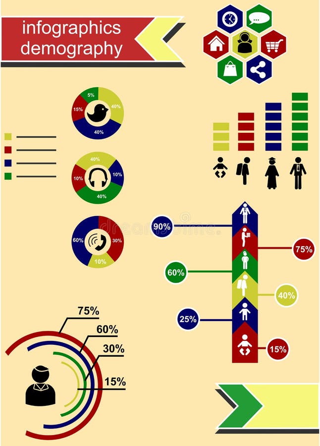 Infographics Demographie vektor abbildung. Illustration von statistiken ...