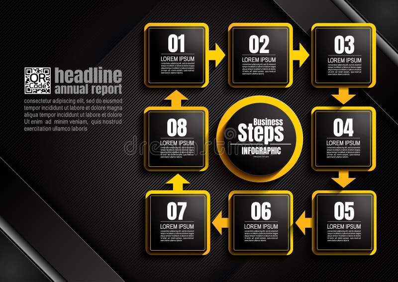 Infographics Design Black Color 21 Stock Vector - Illustration of flat ...