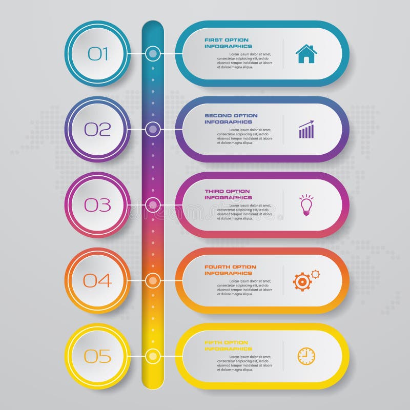 Infographics Design with 5 Steps Timeline for Your Presentation. Stock ...
