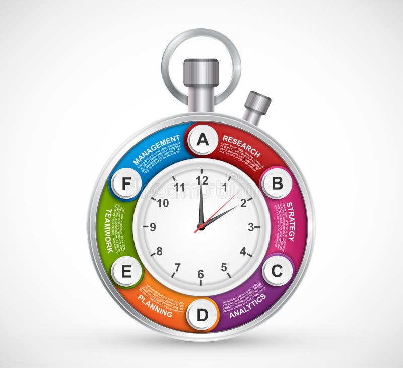 Infographics Design Template in the Form of a Clock. Stock Vector ...