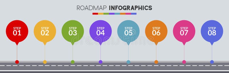 Infographics Design Template and Icons with 8 Options or 8 Steps Stock ...