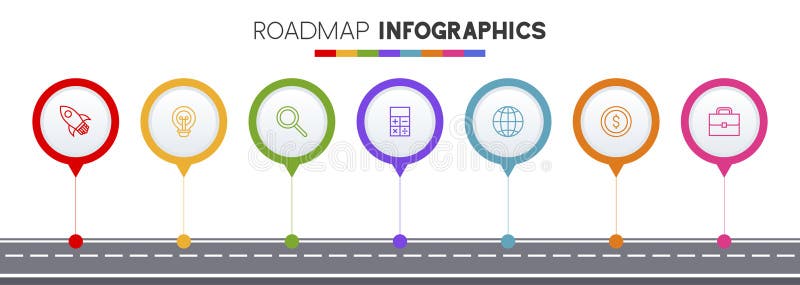 Infographics Design Template and Icons with 7 Options or 7 Steps Stock ...
