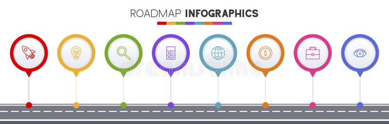 Infographics Design Template and Icons with 8 Options or 8 Steps Stock ...