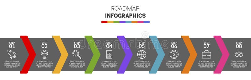 Infographics Design Template and Icons with 8 Options or 8 Steps Stock ...