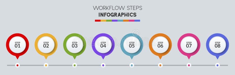 Infographics Design Template and Icons with 8 Options or 8 Steps Stock ...