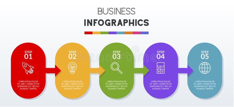 Infographics Design Template and Icons with 5 Options or 5 Steps Stock ...