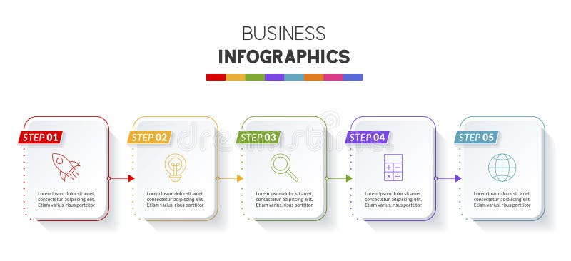 Infographics Design Template and Icons with 5 Options or 5 Steps Stock ...