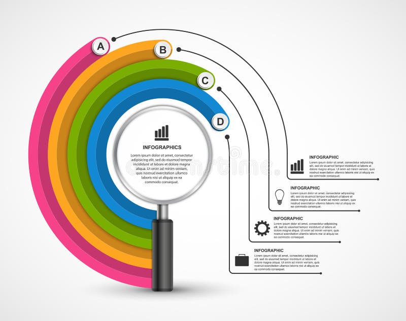 Magnifier Infographic Design Template. Stock Vector - Illustration of ...