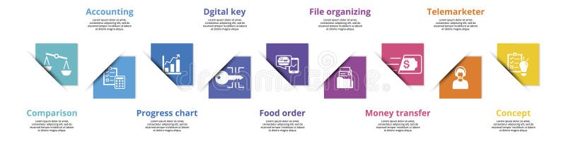 Infographics with Digital Service Theme Icons, 10 Steps. Such As ...