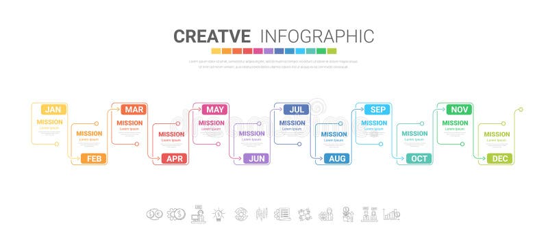 Infographics Element Design for All Month, 12 Months, Can Be Used for ...