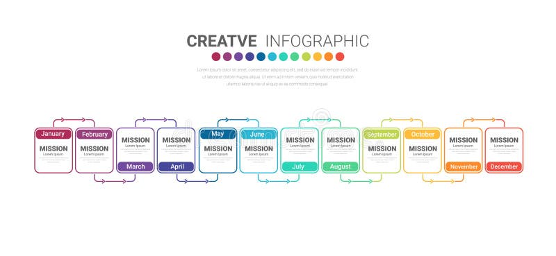 Infographics Element Design for All Month, 12 Months, Can Be Used for ...