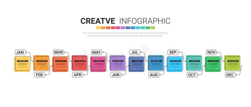 Infographics Element Design for All Month, 12 Months, Can Be Used for ...