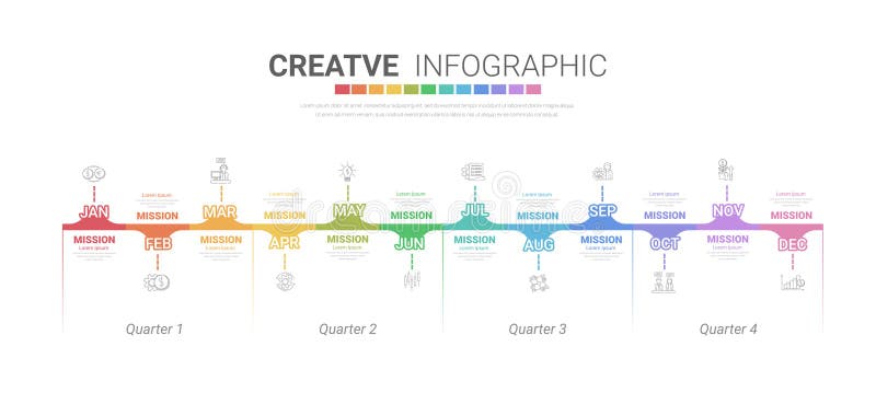 Infographics Element Design for All Month, 12 Months, Can Be Used for ...