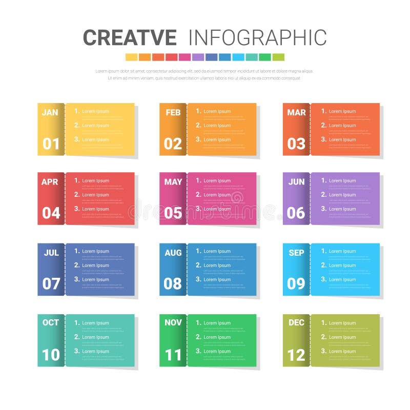 Infographics Element Design for All Month, 12 Months, Can Be Used for ...