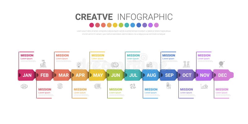 Infographics Element Design for All Month, 12 Months, Can Be Used for ...