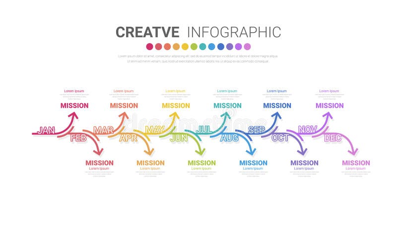 Infographics Element Design for All Month, 12 Months, Can Be Used for ...