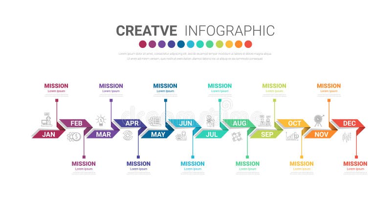 Infographics Element Design for All Month, 12 Months, Can Be Used for ...