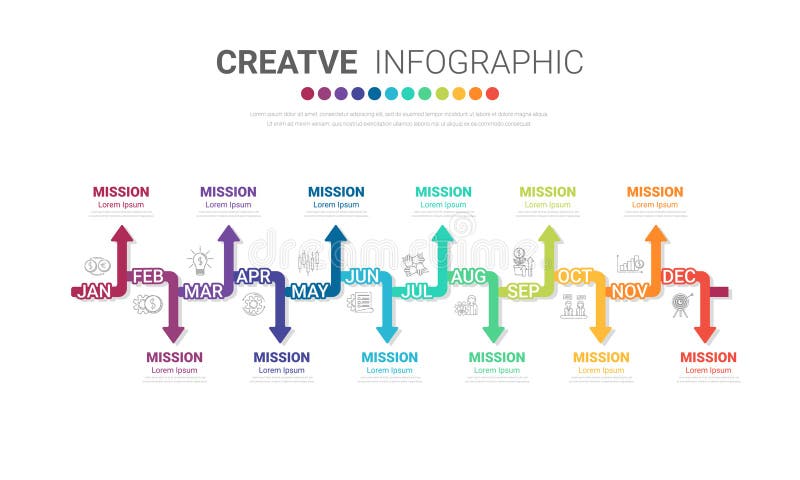Infographics Element Design for All Month, 12 Months, Can Be Used for ...