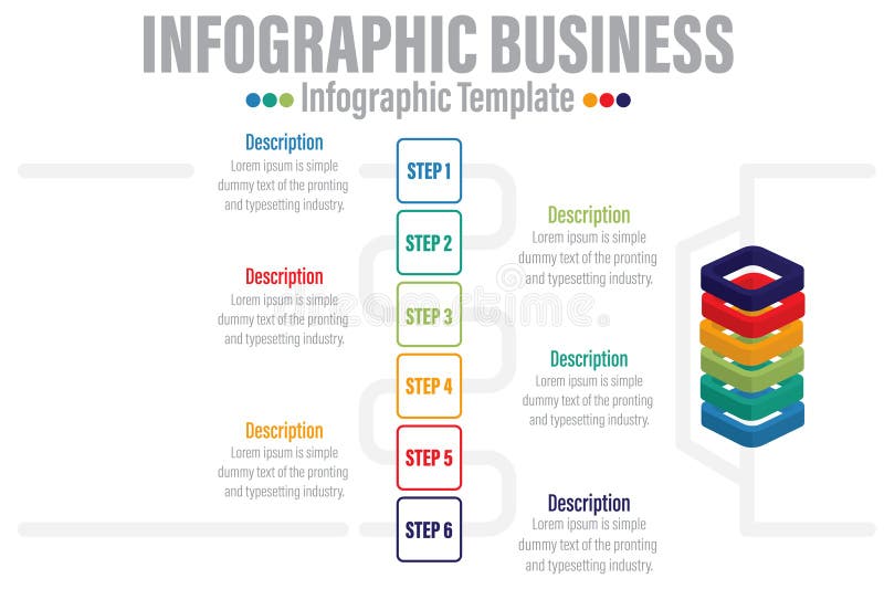 Infographics Element Design for 6 Step or Six Option, Can Be Used for ...