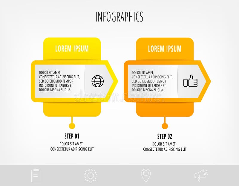 Infographics with 2 Elements with Arrows. Vector Concept of Two ...